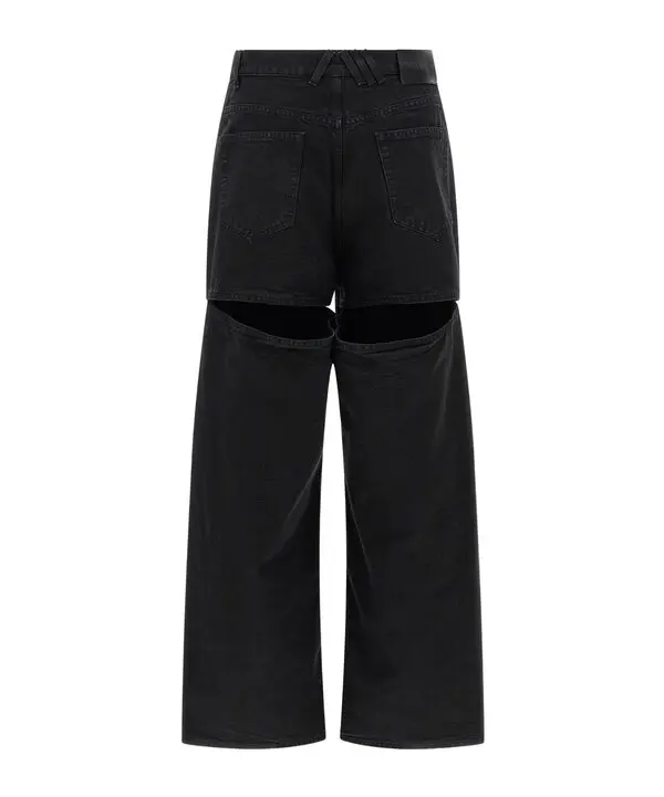 Attico Belt Loop Denim Trousers - Black