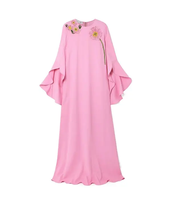 Oscar De La Renta Embellished Stretch Maxi Dress