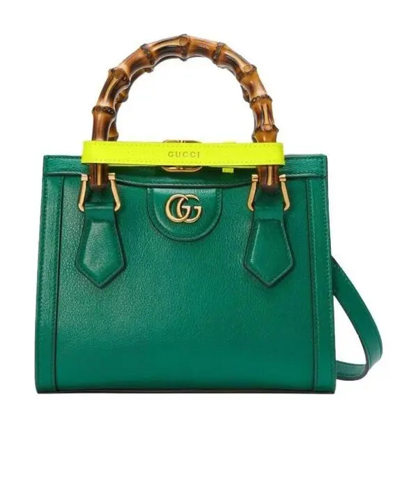Gucci Xs Diana Bamboo-detail Tote - Green