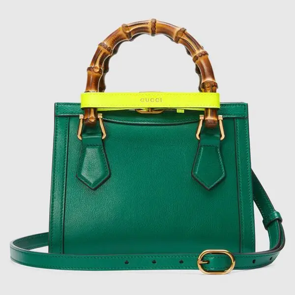 Gucci Xs Diana Bamboo-detail Tote - Green