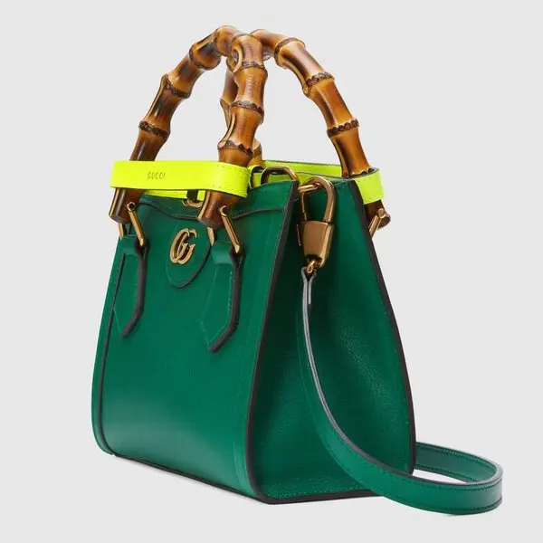 Gucci Xs Diana Bamboo-detail Tote - Green