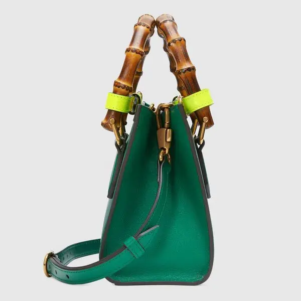 Gucci Xs Diana Bamboo-detail Tote - Green