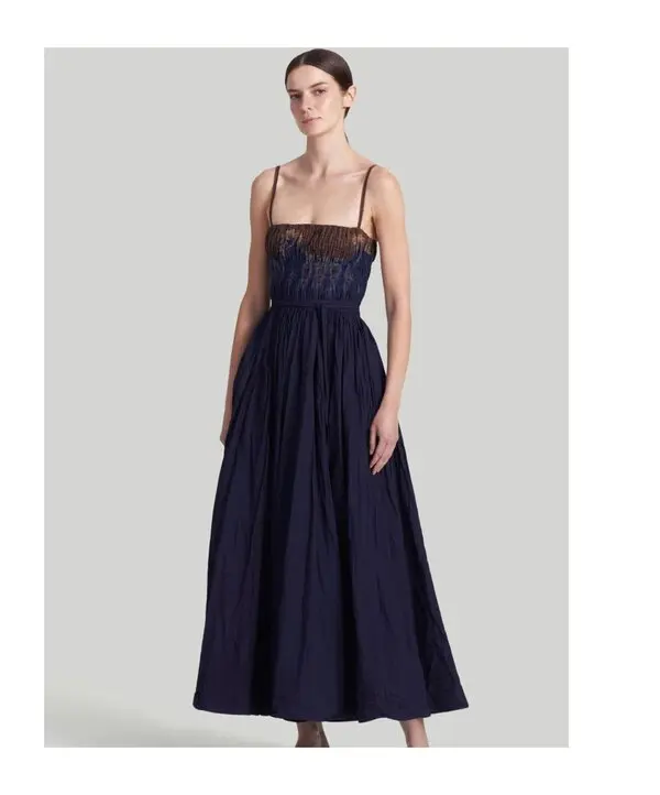 Altuzarra Pleated Dress With Detachable Bubble Sleeves