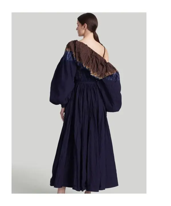 Altuzarra Pleated Dress With Detachable Bubble Sleeves