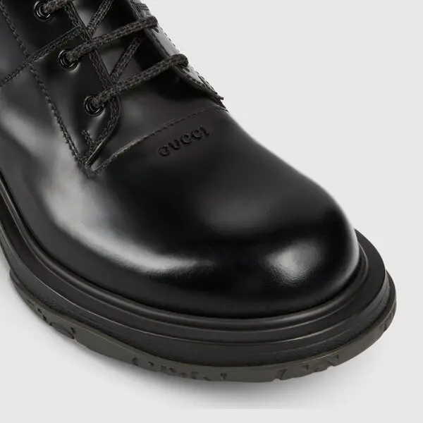 Gucci Tonal Logo Lace-up Boots