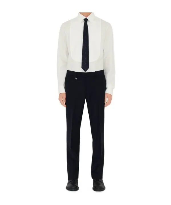 Burberry Tailored Straight-leg Trousers With Equestrian Knight Logo Detail