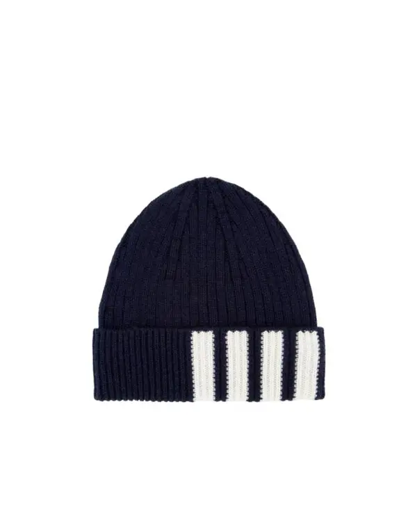 Thom Browne Four-bar Ribbed Beanie - Navy Blue
