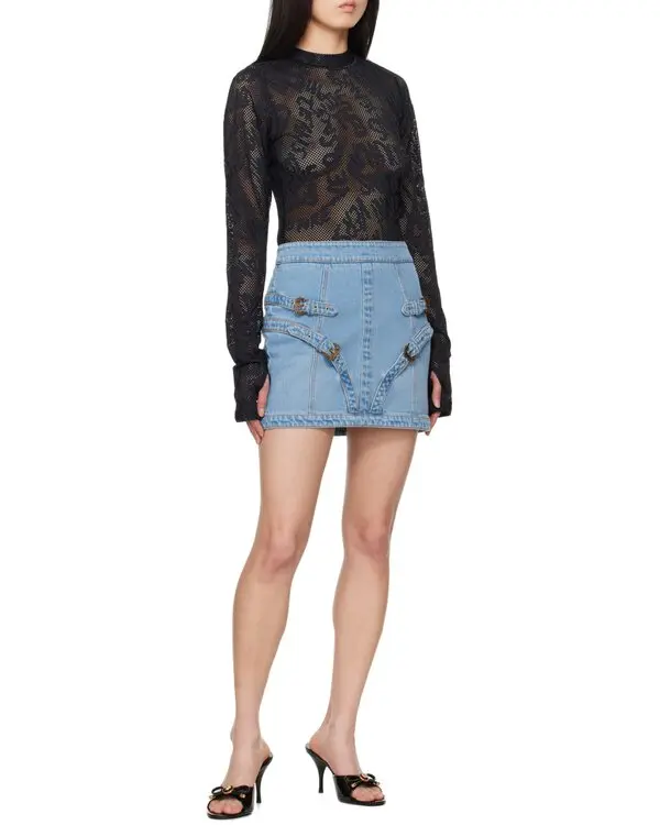 Versace Buckle Detail Mini Skirt