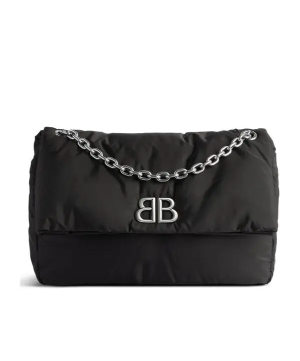 Balenciaga Monaco Chain Medium Shoulder Bag - Black