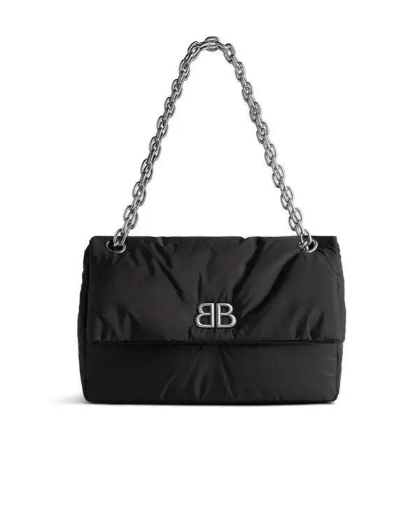 Balenciaga Monaco Chain Medium Shoulder Bag - Black