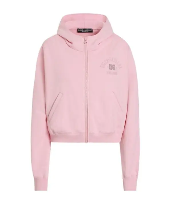 Dolce & Gabbana Logo Embroidered Hoodie - Pink