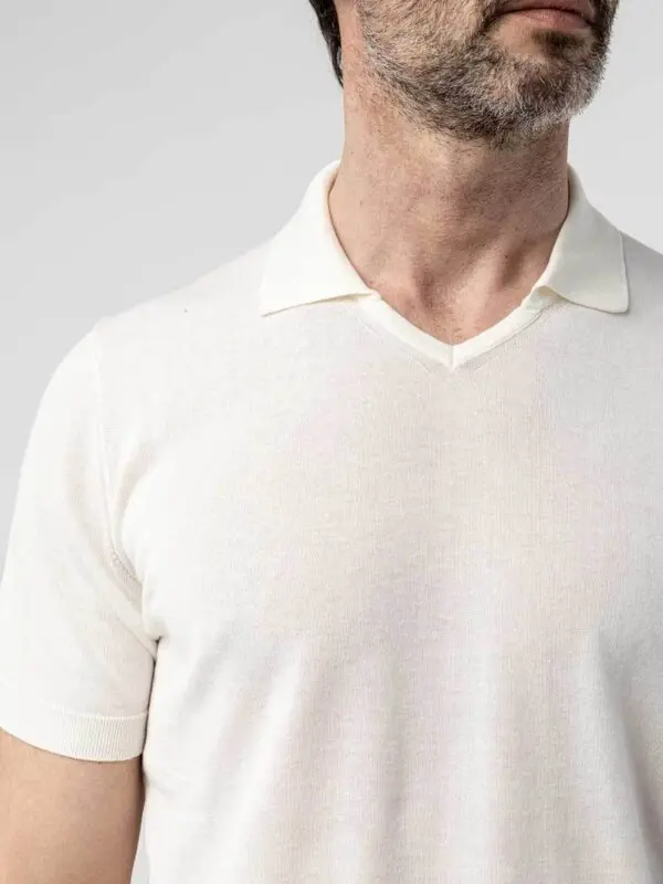 DRUMOHR Fine-knit Cotton Polo Shirt - White