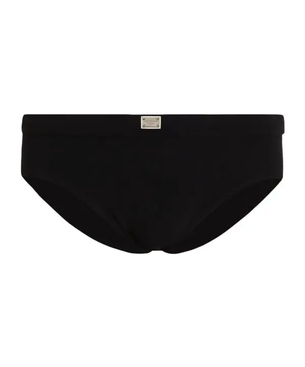 Dolce & Gabbana Logo Tag Swim Briefs - Black