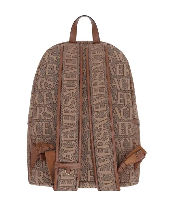 Versace Allover Logo Printed Backpack