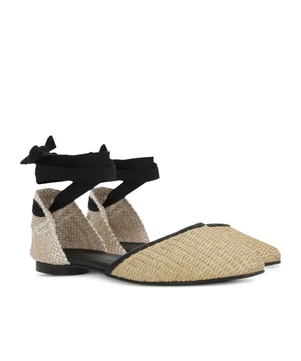 CastaÑer Flat Espadrilles With Ankle Straps - Beige
