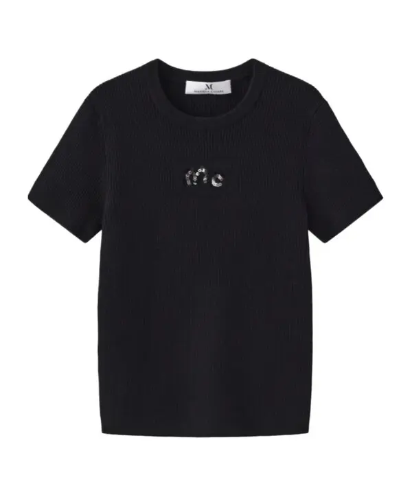 Marissa Chiara Short-sleeved Knit T-shirt - Black