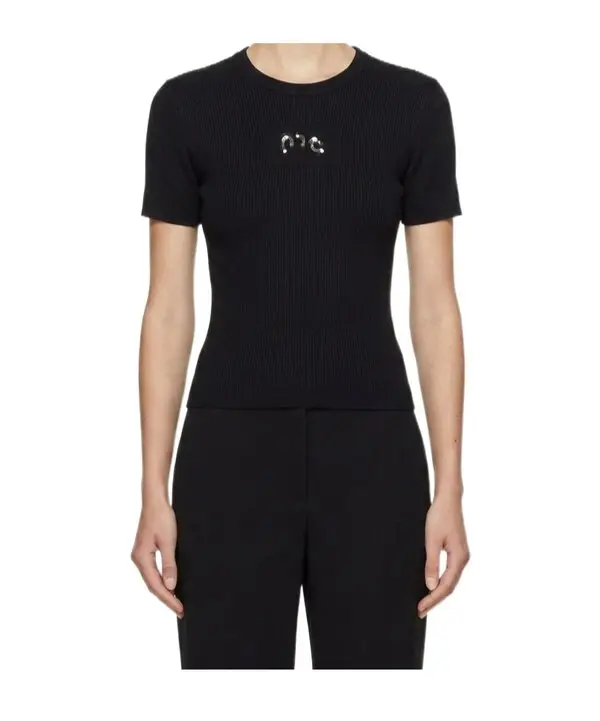 Marissa Chiara Short-sleeved Knit T-shirt - Black