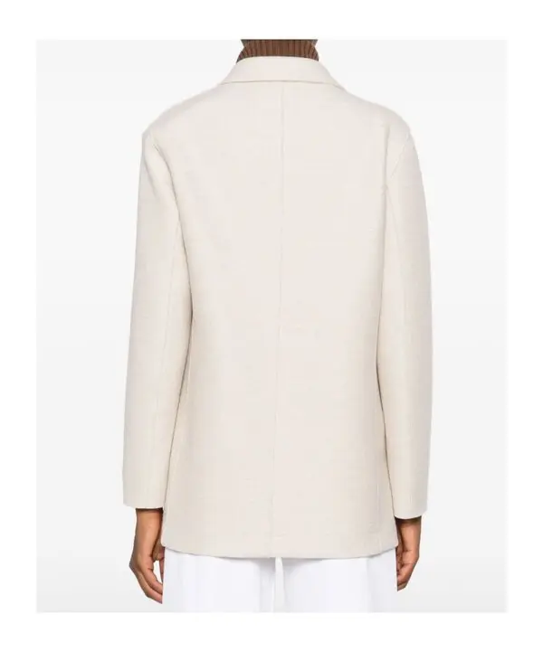 Harris Wharf London Double-breasted Gold-button Coat - White