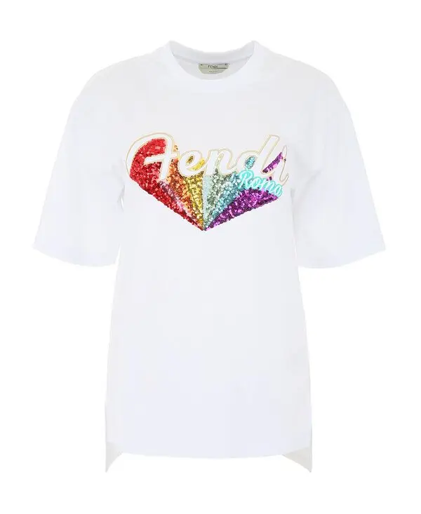 Fendi Embroidered Logo T-shirt - White