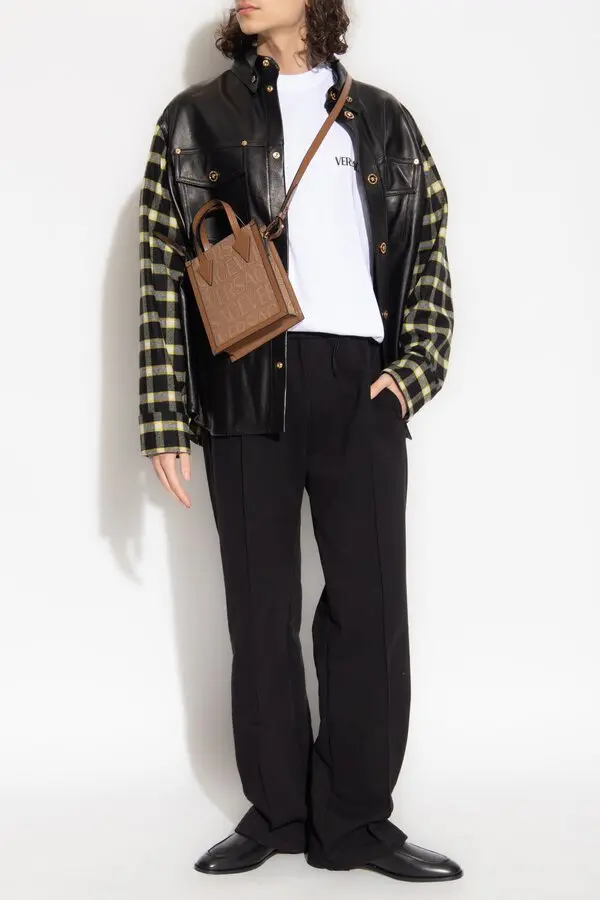 Versace Checked-panel Long-sleeve Shirt Jacket