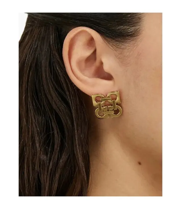 FERRAGAMO Four Gancini Clip On Earrings - Golden