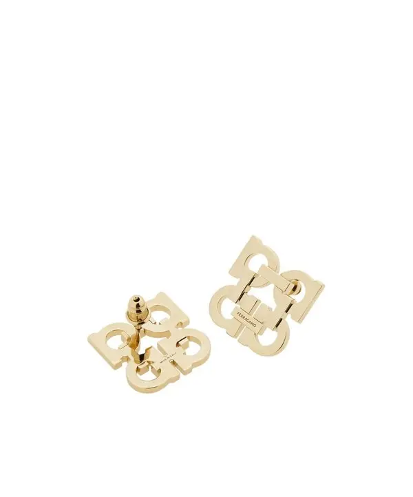 FERRAGAMO Four Gancini Clip On Earrings - Golden