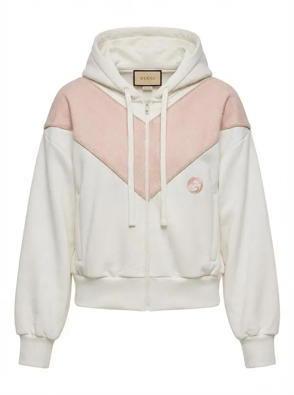 Gucci Interlocking G Embroidered Jersey Hoodie - White