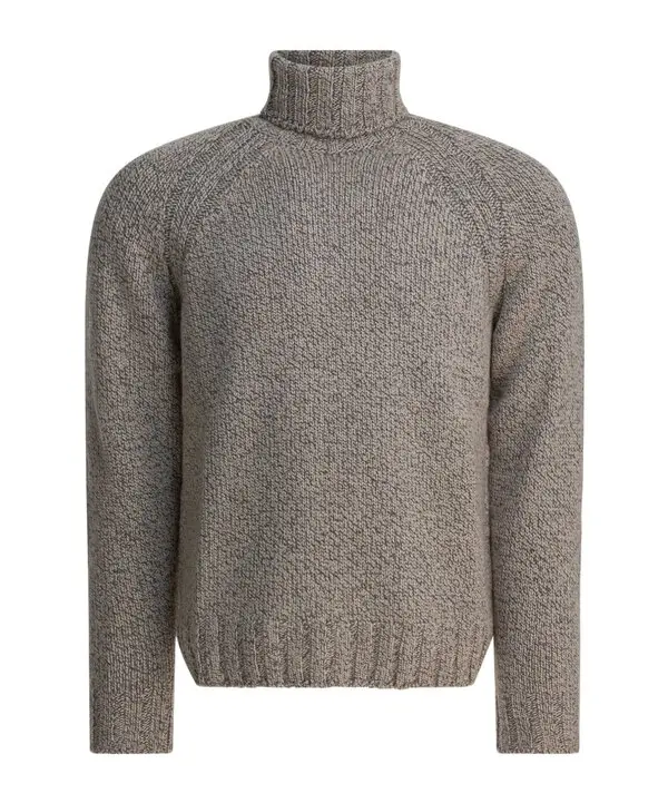 Zegna Knitted Turtleneck Jumper - Gray