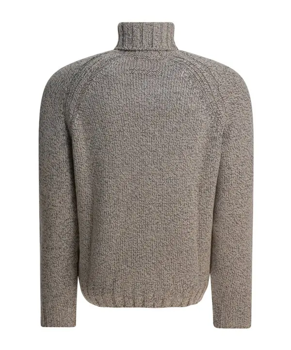 Zegna Knitted Turtleneck Jumper - Gray