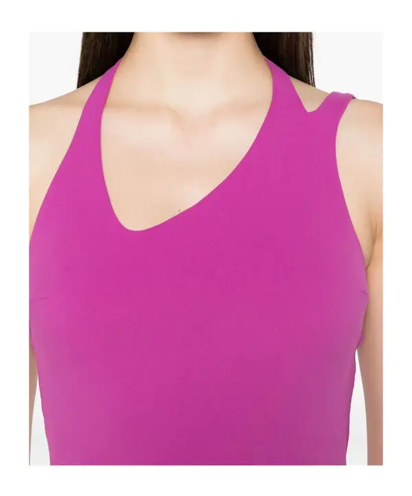 Patrizia Pepe Halter Neck One Shoulder Maxi Dress - Pink