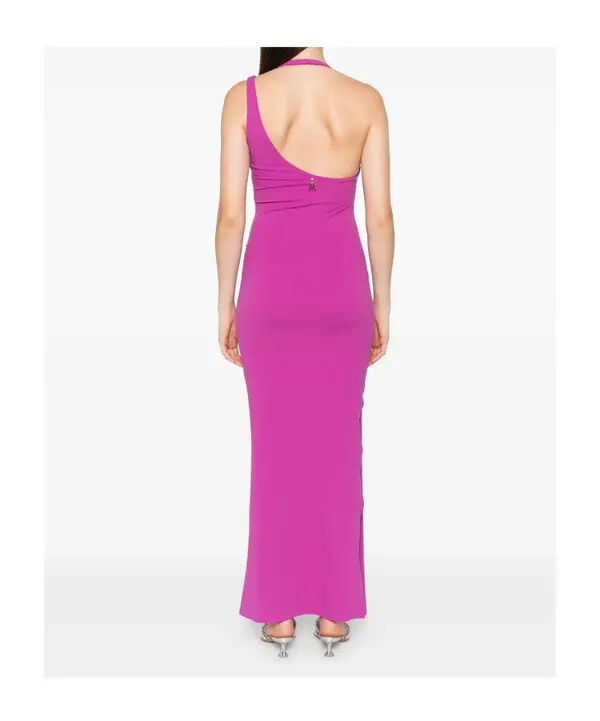 Patrizia Pepe Halter Neck One Shoulder Maxi Dress - Pink