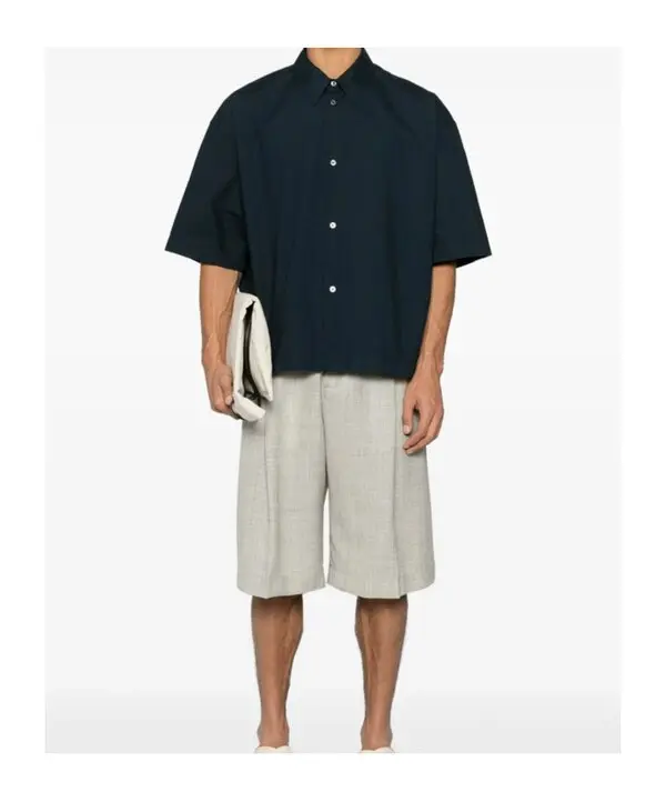 Studio Nicholson Short-sleeved Shirt - Navy Blue