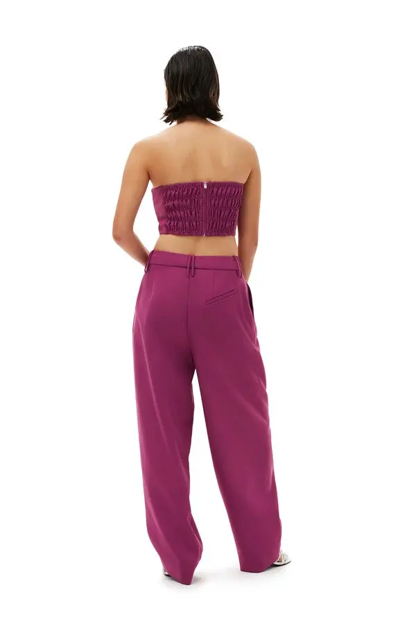 GANNI Low-rise Pleated Straight-leg Trousers