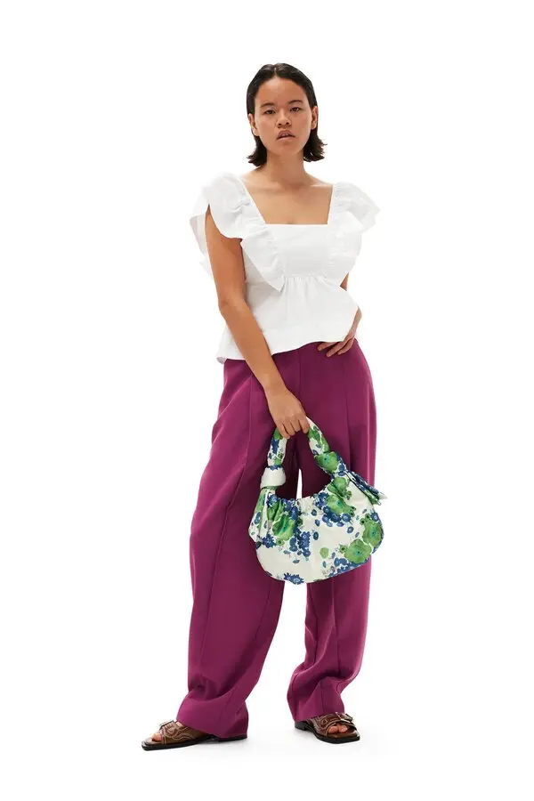 GANNI Low-rise Pleated Straight-leg Trousers