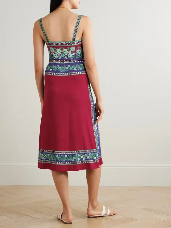 La DoubleJ Buy Me A Martini" Floral Print Midi Dress - Multi-color