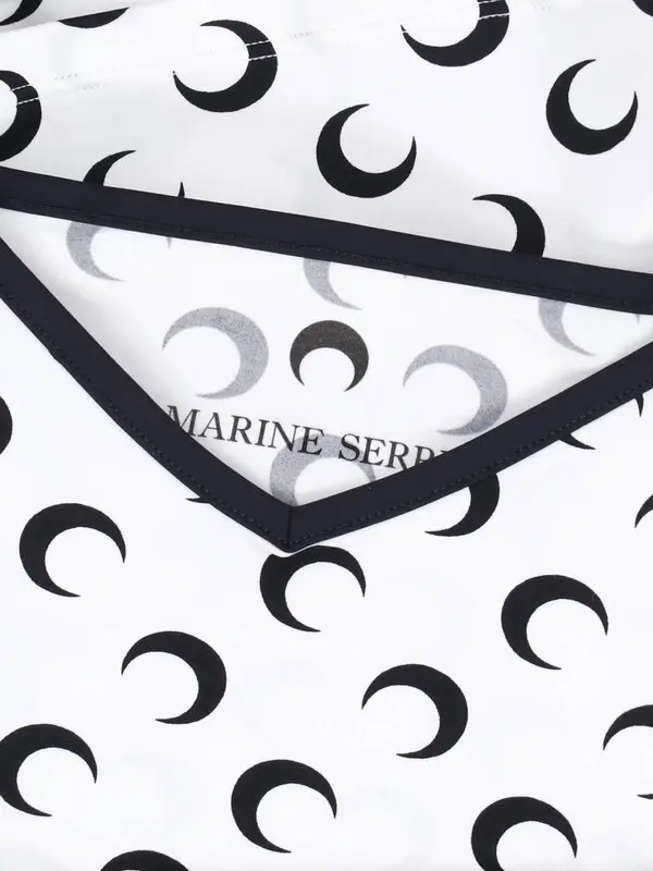 MARINE SERRE Moon Print Suspenders Belt - White