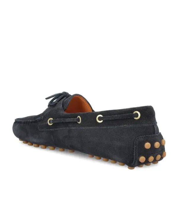TOD'S Suede Bow Detail Loafers
