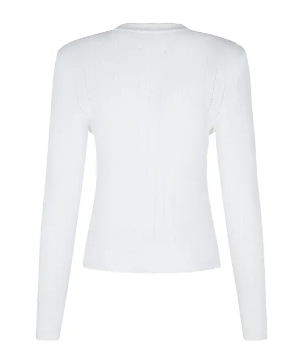 Balmain Button Embellished Knitted Jumper - White
