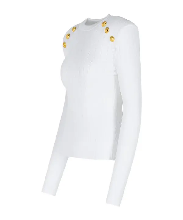 Balmain Button Embellished Knitted Jumper