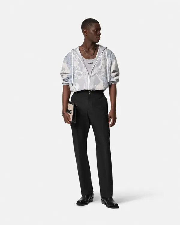Versace Milano Stamp Tailored Trousers - Black