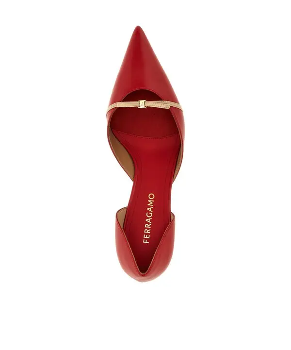 FERRAGAMO Gyoia Pointed High Heels - Red