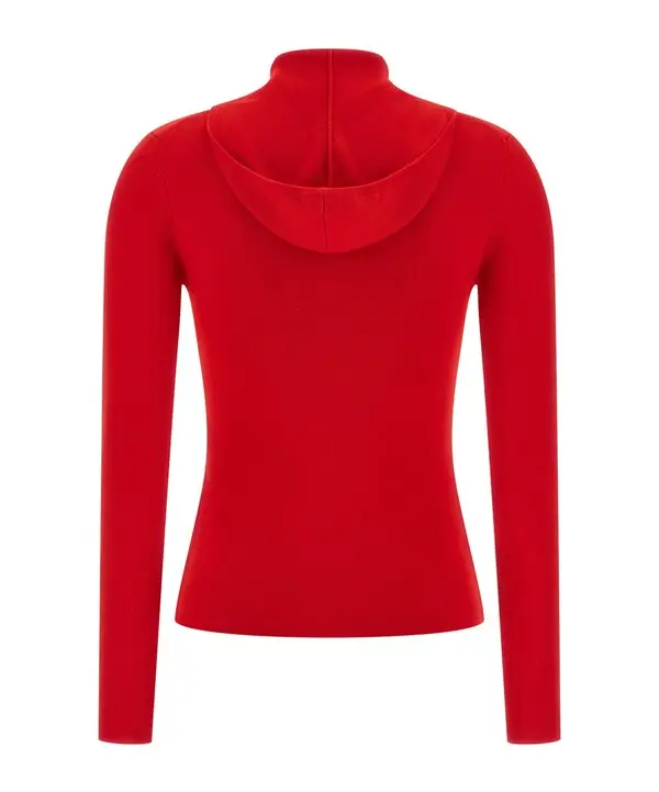 Victoria Beckham Zip-front Panelled Wool Hooded Cardigan