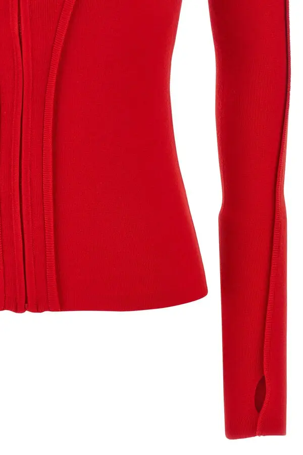 Victoria Beckham Zip-front Panelled Wool Hooded Cardigan