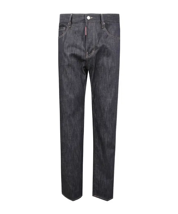 Dsquared2 Logo Patch Straight Leg Jeans