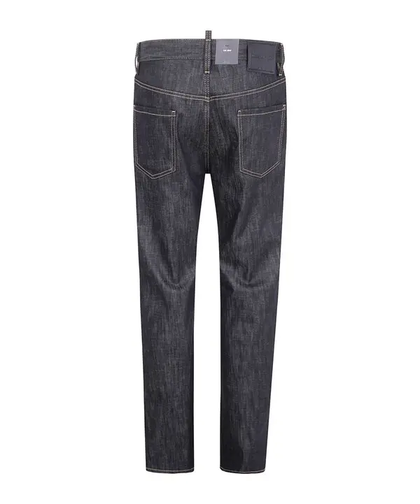 Dsquared2 Logo Patch Straight Leg Jeans