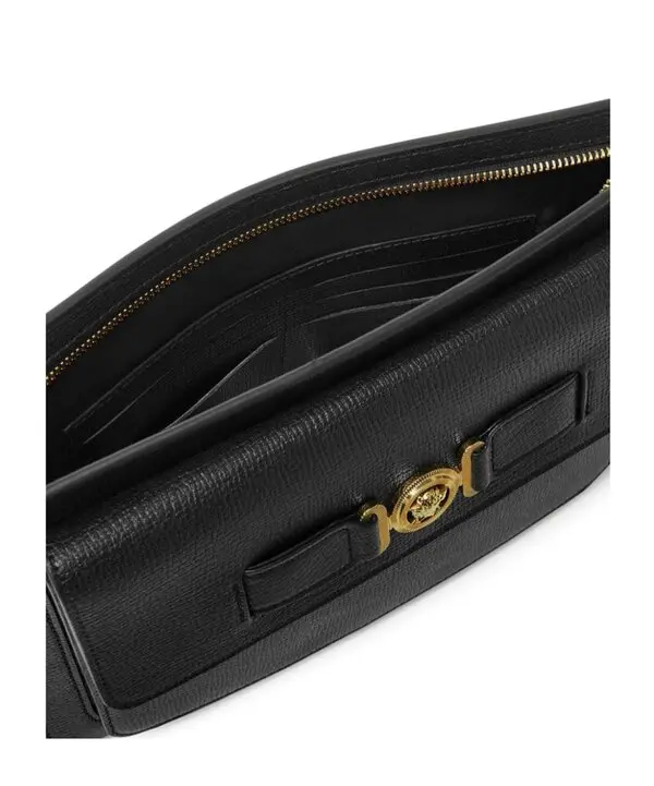 Versace Medusa Biggie Zipped Clutch Bag - Black/gold