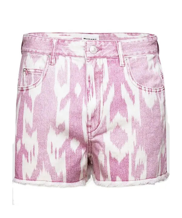 Isabel Marant Étoile Ikat Print Denim Shorts