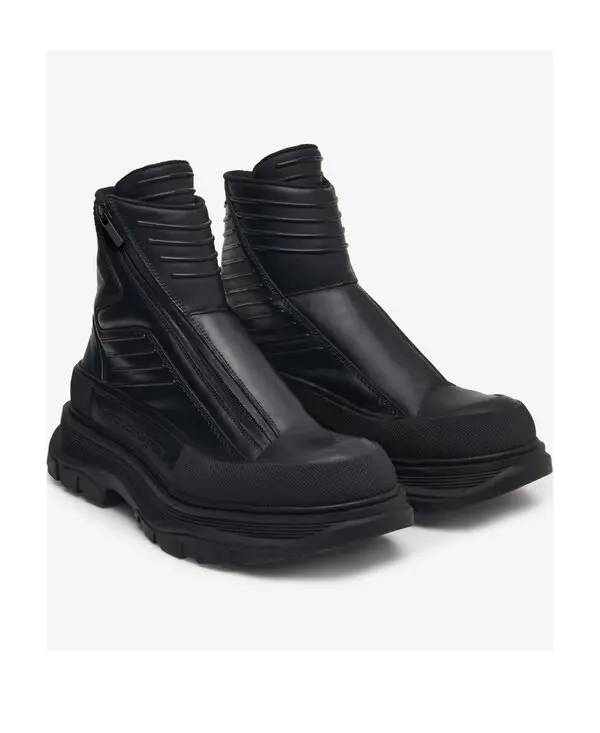 Alexander McQueen Zip Up Round Toe Boots