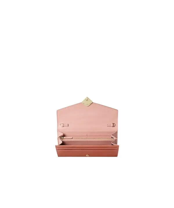Fendi Ff Diamonds Chain-linked Continental Wallet - Pink