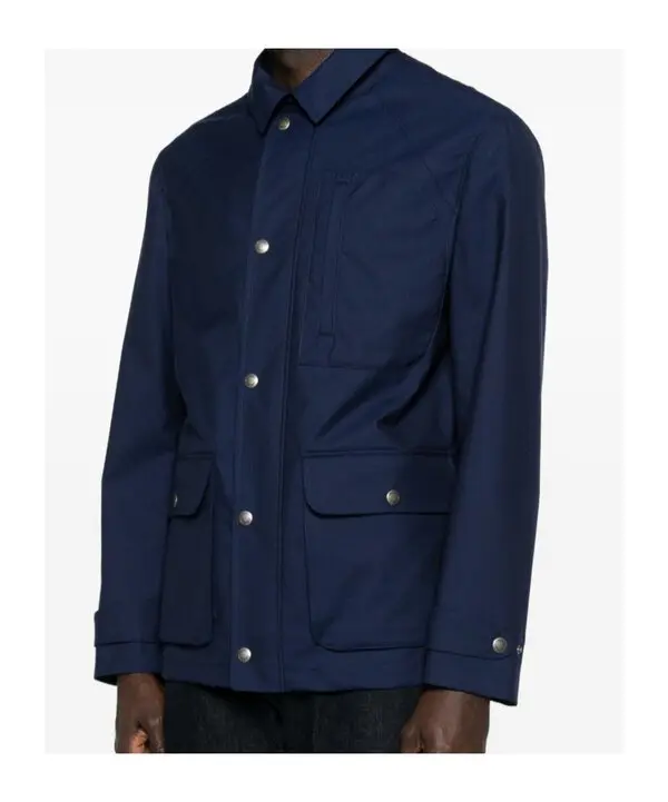 Brunello Cucinelli Buttoned Jacket With Flap Pockets - Navy Blue